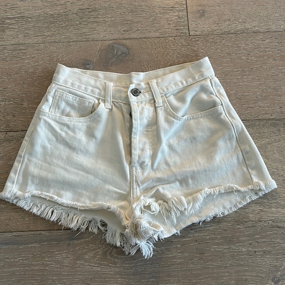 Brandy Melville | Shorts | Brandy Melville White Cut Off Denim Shorts ...